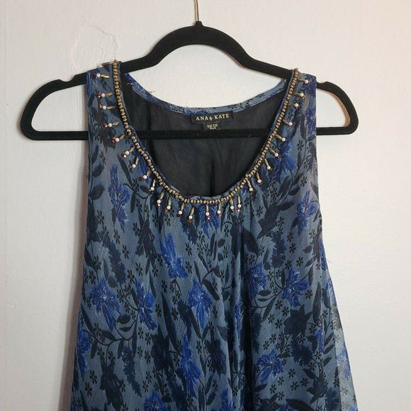 Ana & Kate | Dresses | Ana Kate Blue With Floral Design Dress | Poshmark